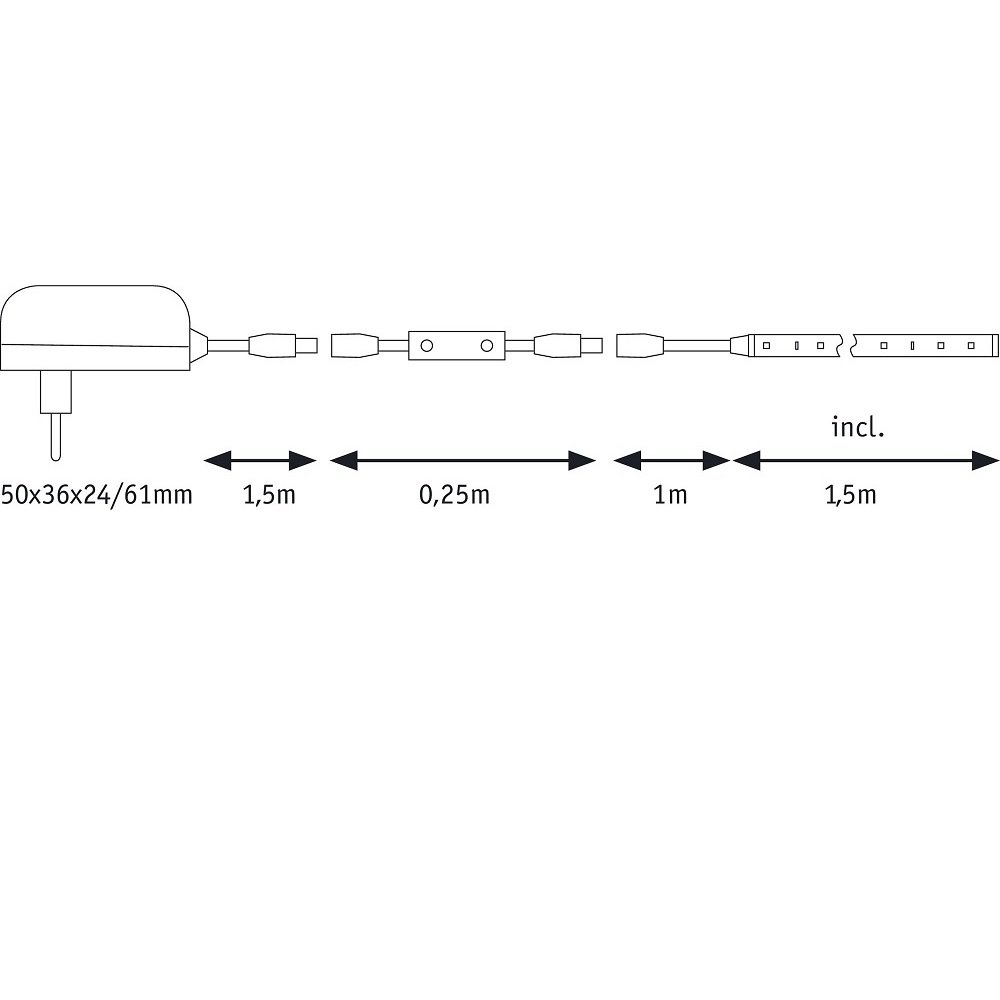 Paulmann No. 78961 FlexLED Stripe 3D Set 1,5m Warmweiß 5W Weiß ...
