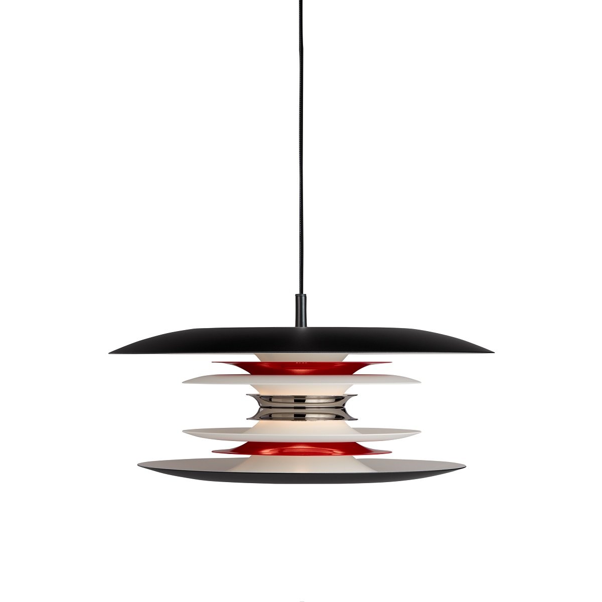 Belid Diablo Pendelleuchte 400mm schwarz matt rot E14 --> Leuchten ...