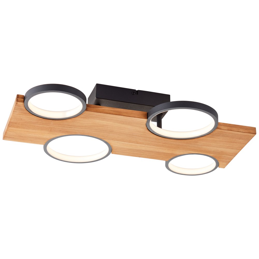 Brilliant Leuchten G99937-76 LED Deckenleuchte Cheesy schwarz holz ...