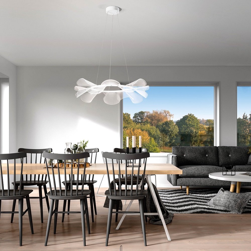 Fabas Luce 3626-45-102 LED Pendelleuchte Sylvie 72cm weiß dimmbar ...