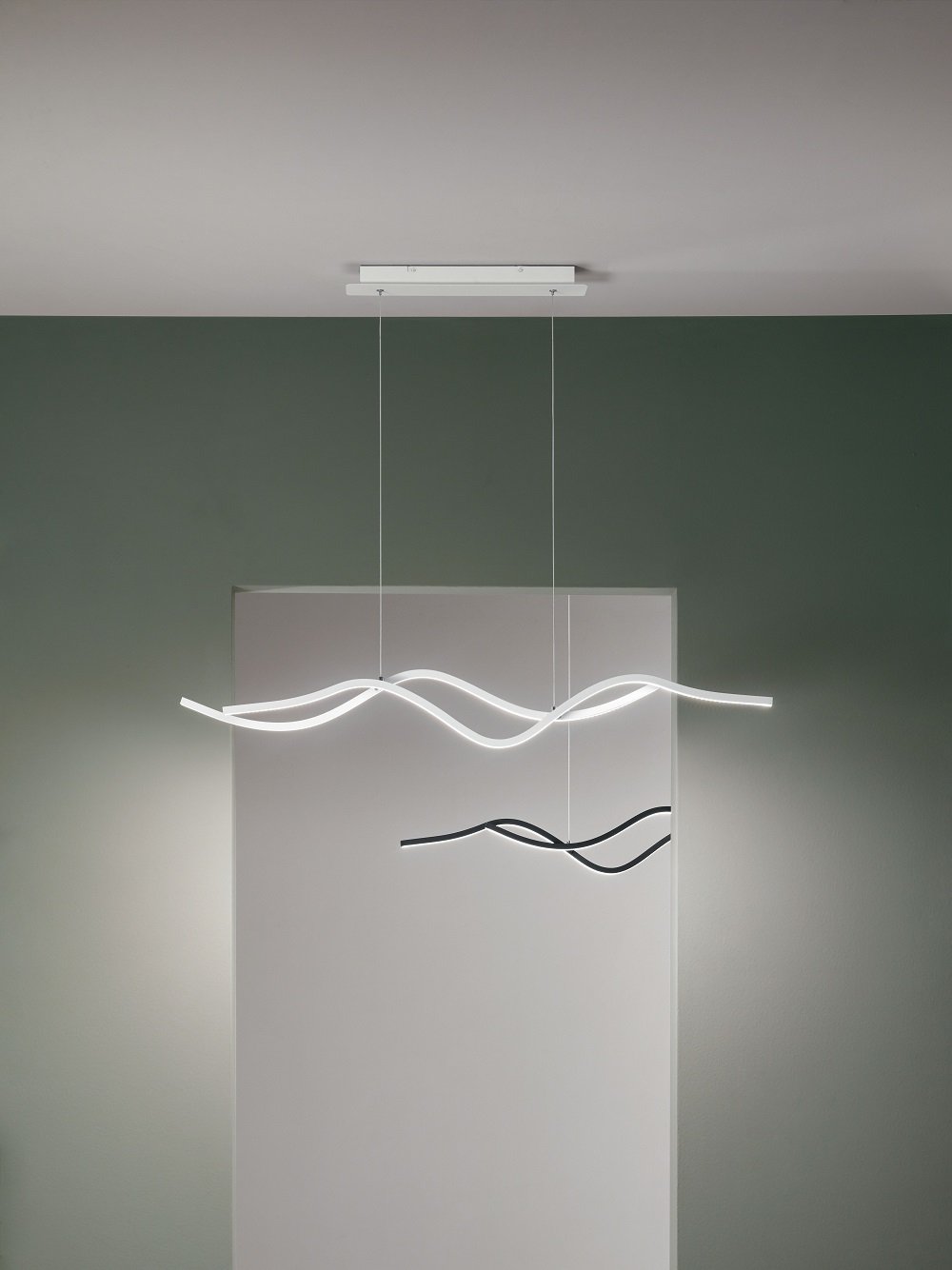 Fabas Luce 3666-45-102 LED Pendelleuchte Sinuo weiß 3-Step dimmbar ...