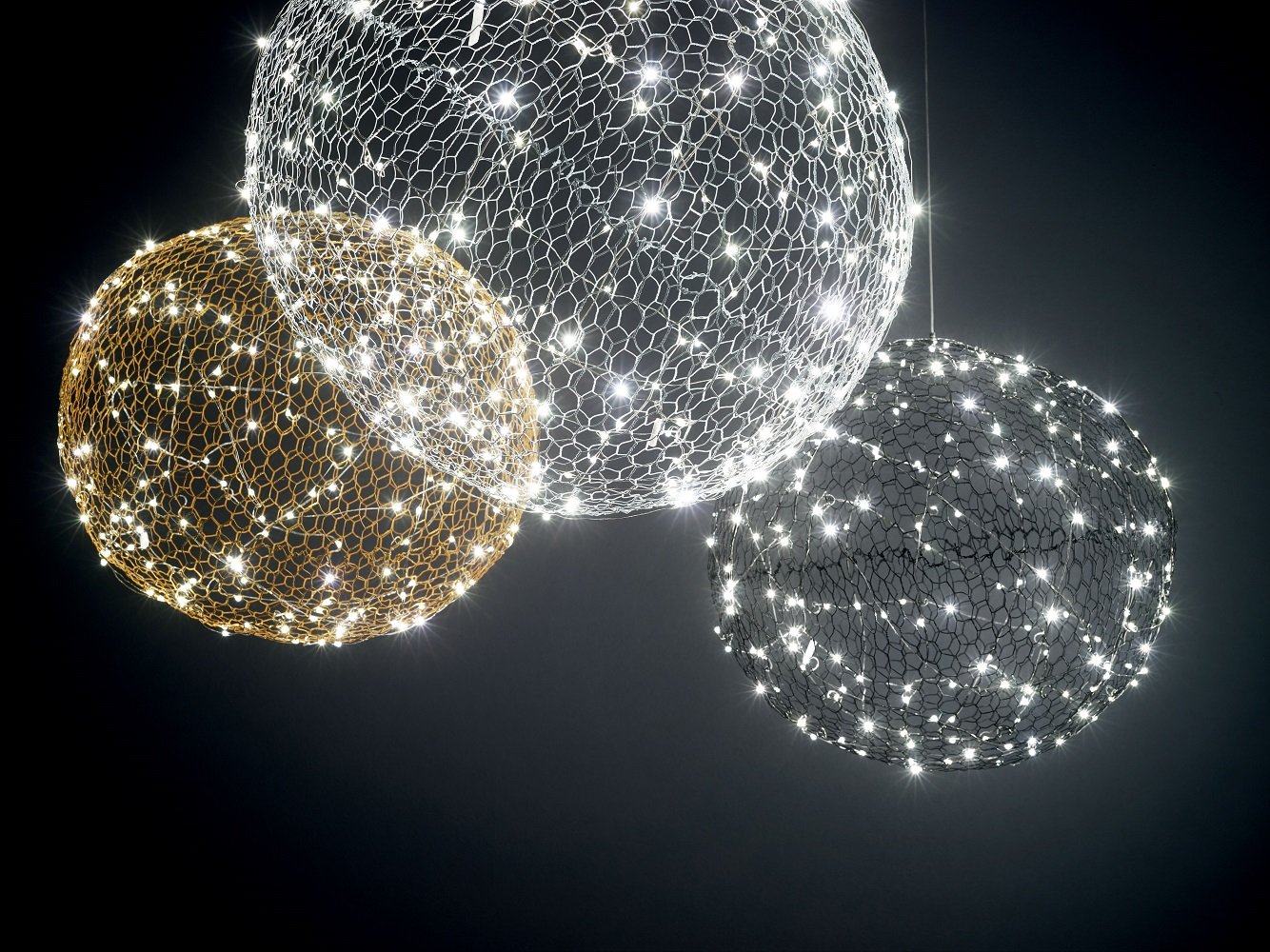 Fabas Luce 3693-45-225 LED Pendelleuchte Sumter rund 50cm goldfarben ...