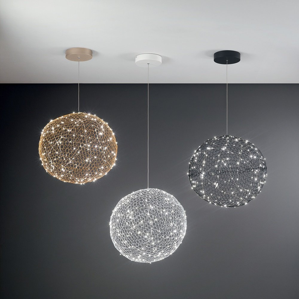 Fabas Luce 3693-45-225 LED Pendelleuchte Sumter rund 50cm goldfarben ...