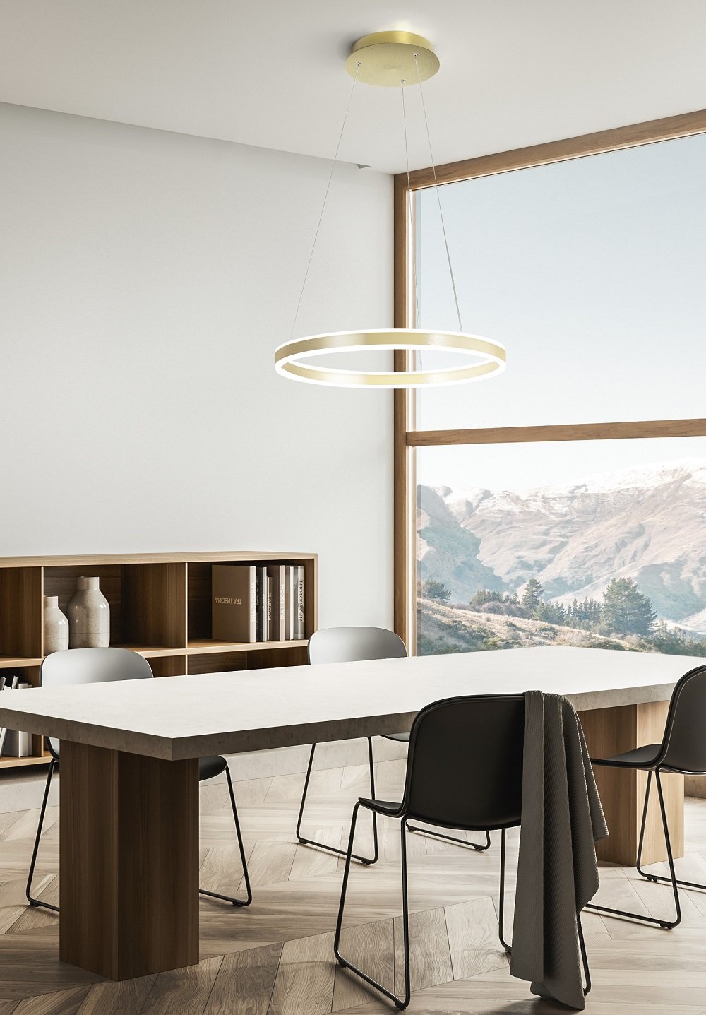 Fabas Luce 3743-40-225 LED Pendelleuchte Palau goldfarben 60cm ...