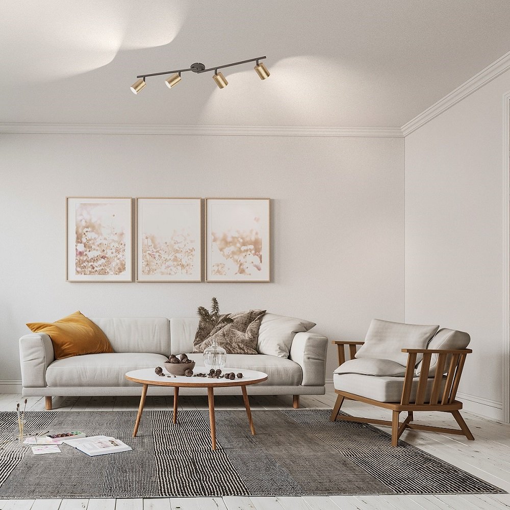 Fischer & Honsel 21439 LED Deckenleuchte Vano 4-flammig sandschwarz ...