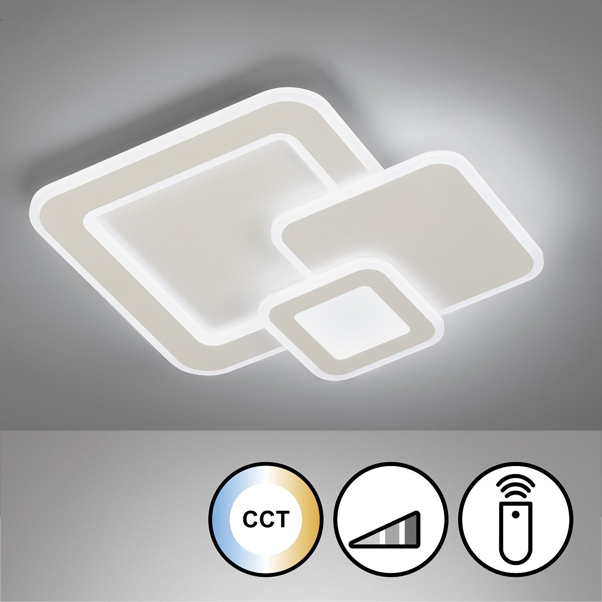 Fischer & Honsel 21457 LED Deckenleuchte Joster eckig weiss CCT ...