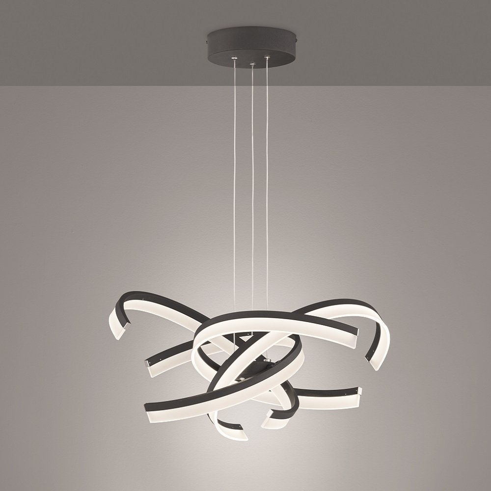 Fischer & Honsel 60552 Pendelleuchte Sund TW schwarz nickelfarben 65cm ...