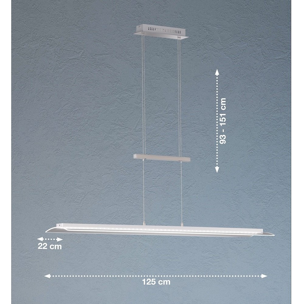 Fischer & Honsel 60861 LED Pendelleuchte Nana nickel matt chrom tunable ...