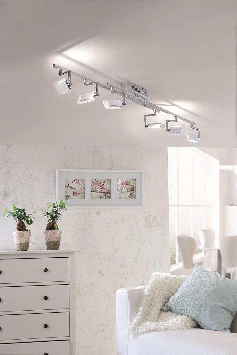 Fischer m6 LED 7 No. 13436 Deckenbogen ohne Glas 6-flammig aluminium ...