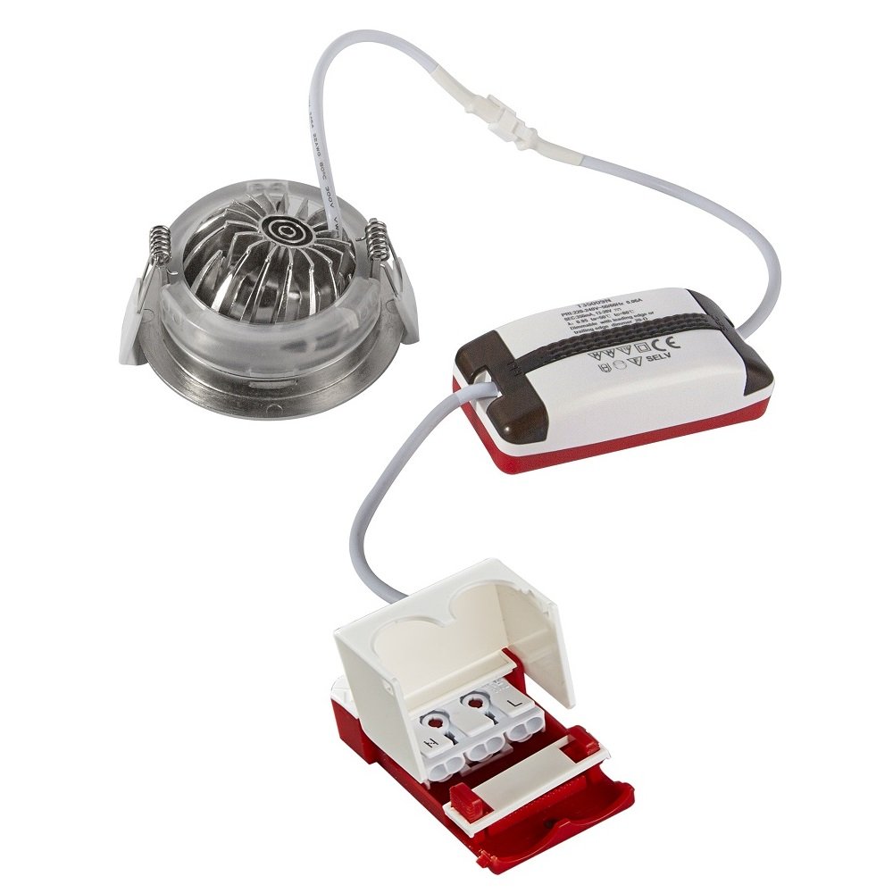 Heitronic 500954 LED Einbaustrahler nickel matt rund schwenkbar IP44 ...