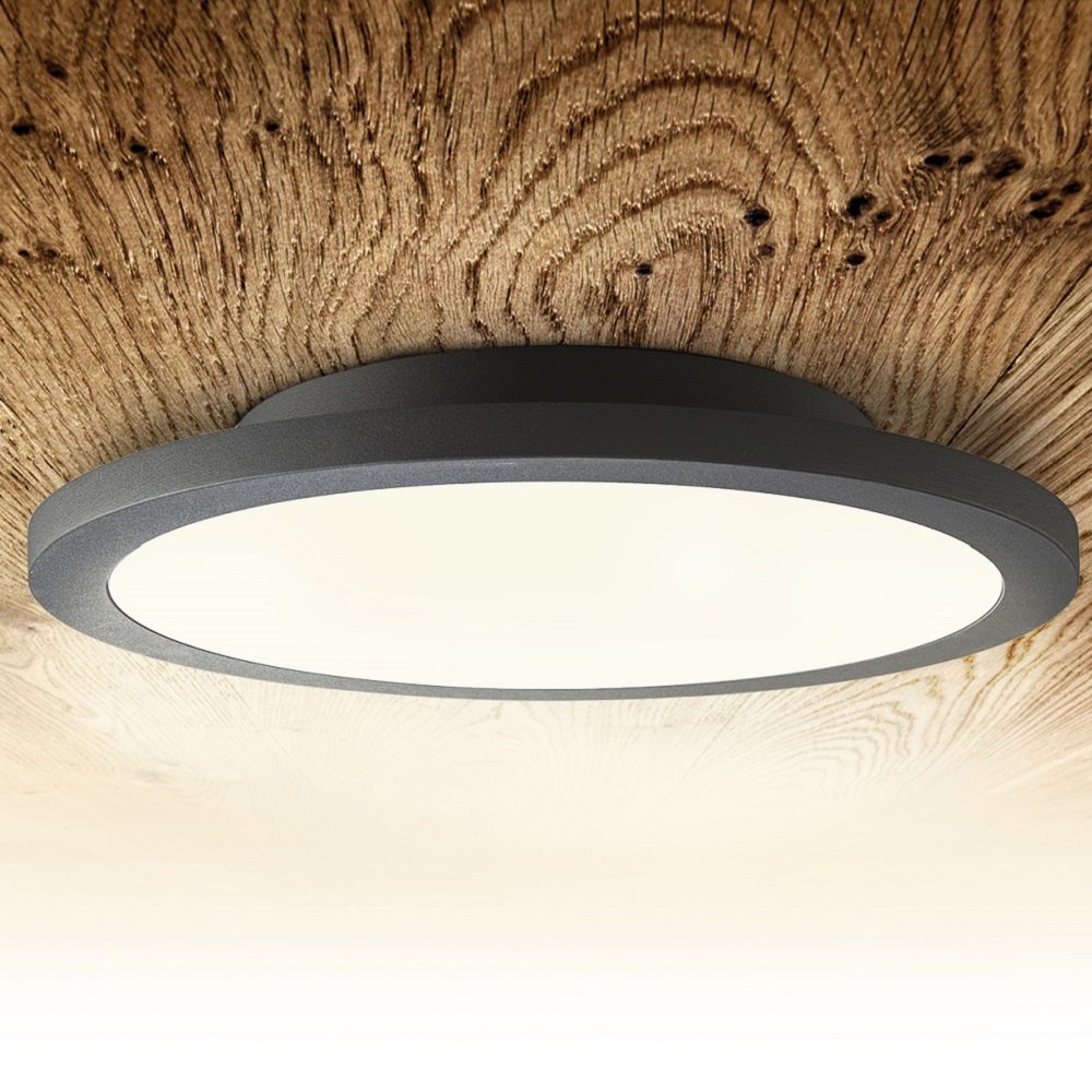 Heitronic 501241 LED Wand- und Deckenleuchte Tella anthrazit rund 3000K ...