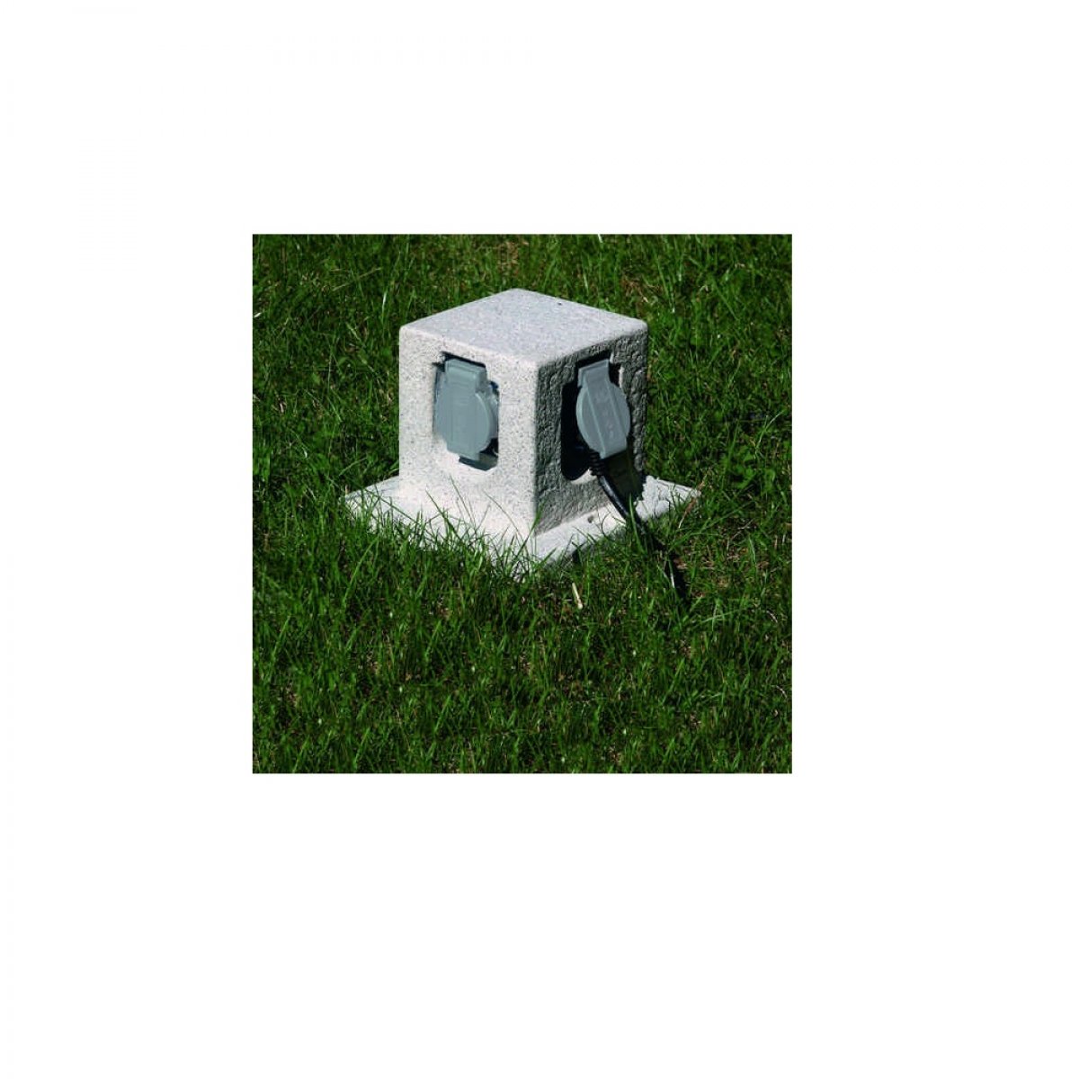 Heitronic Nr. 36315-HE Energieverteiler 4-Fach Würfel steinoptik IP44 ...