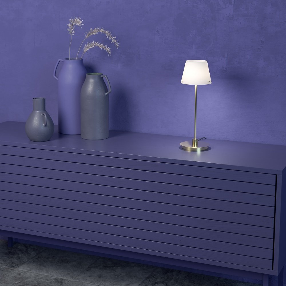 Herstal Gil il Grande Tischleuchte messing satiniertes Glas G9 ...