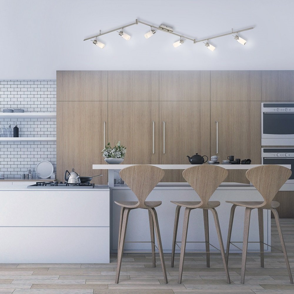 JUST LIGHT 11936-55 LED Deckenleuchte 6-flammig 3000K GU10 Stahl ...