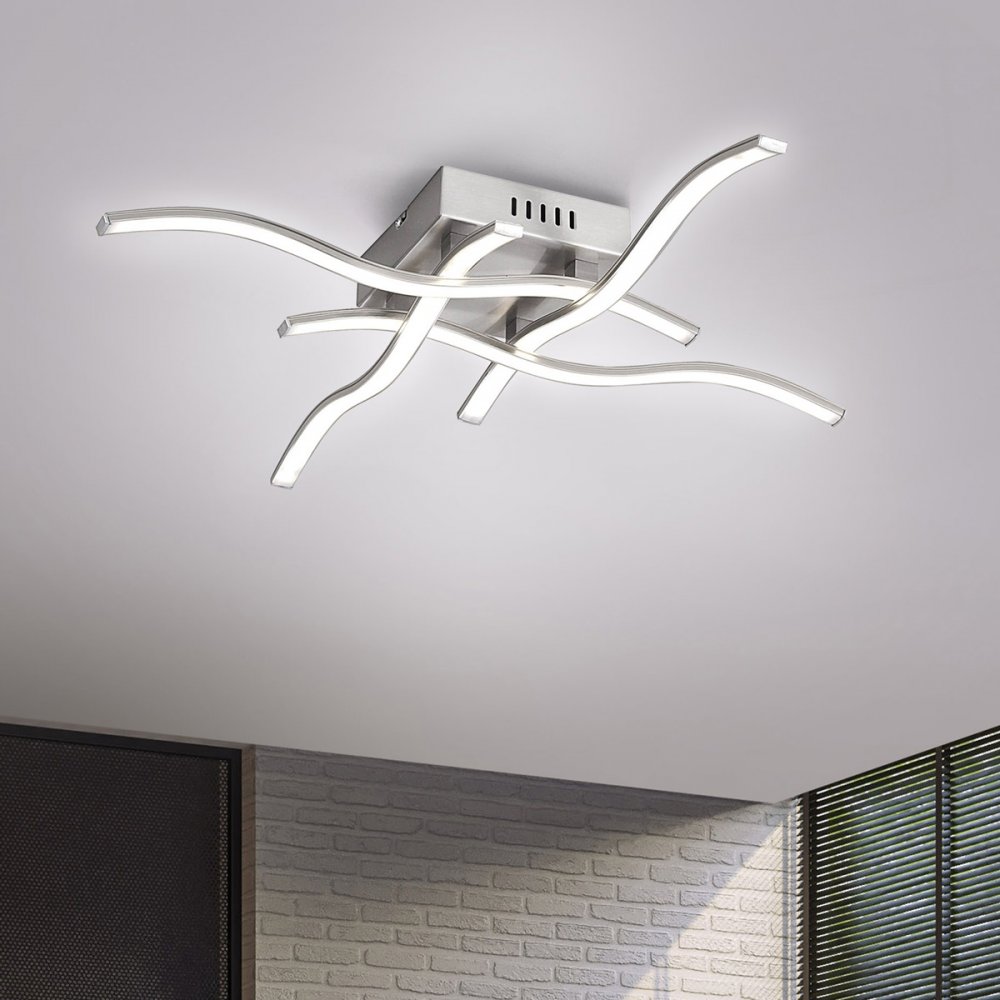 JUST LIGHT 15131-55 WAVE LED Deckenleuchte silber 3000K --> Leuchten ...