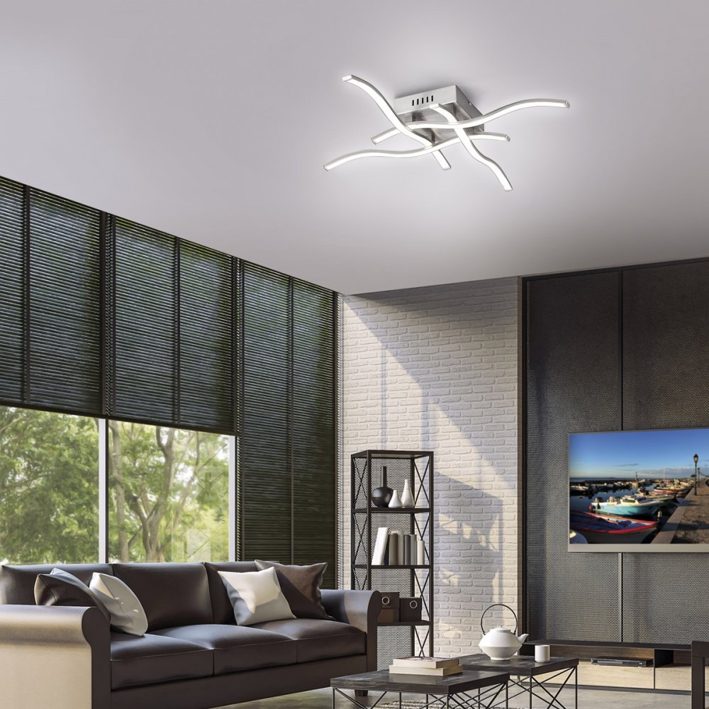 JUST LIGHT 15131-55 WAVE LED Deckenleuchte silber 3000K --> Leuchten ...