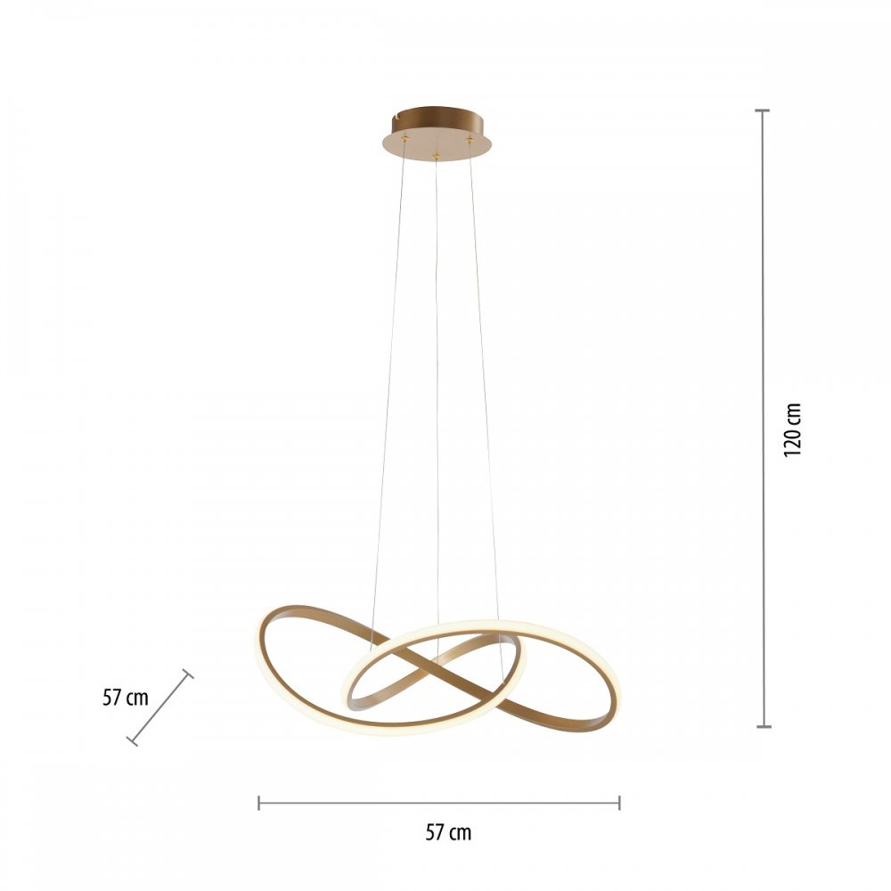 Leuchten Direkt 15402-60 LED Pendelleuchte Maria messing matt dimmbar ...