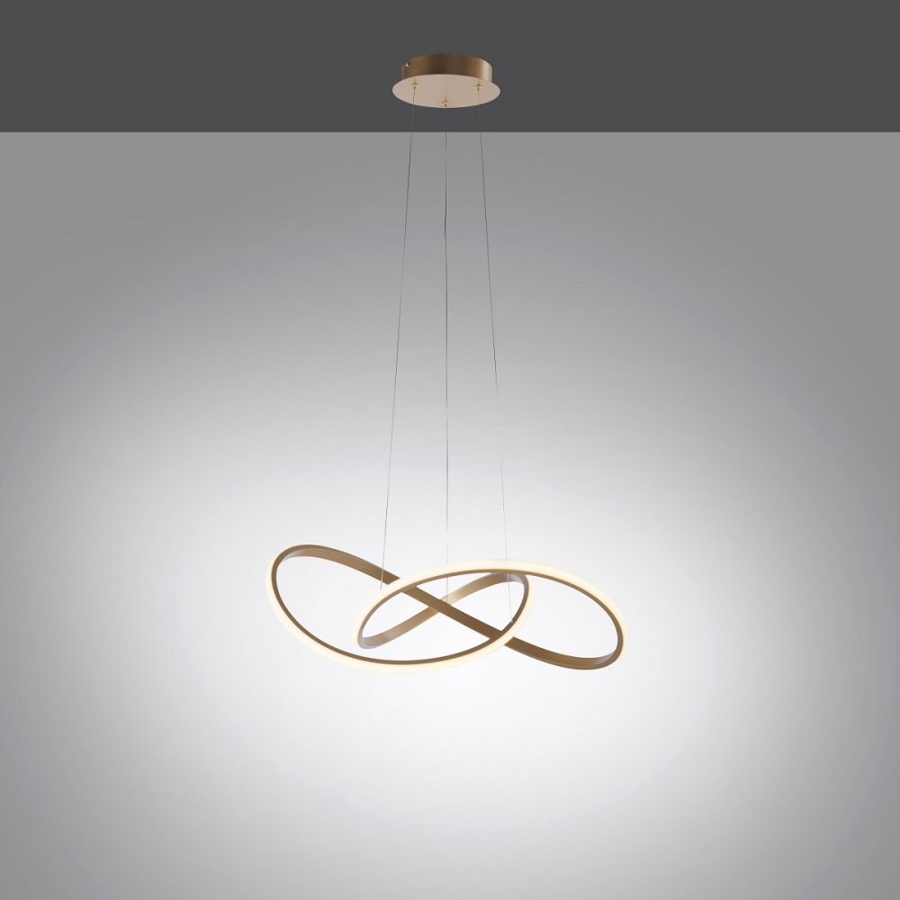 Leuchten Direkt 15402-60 LED Pendelleuchte Maria messing matt dimmbar ...