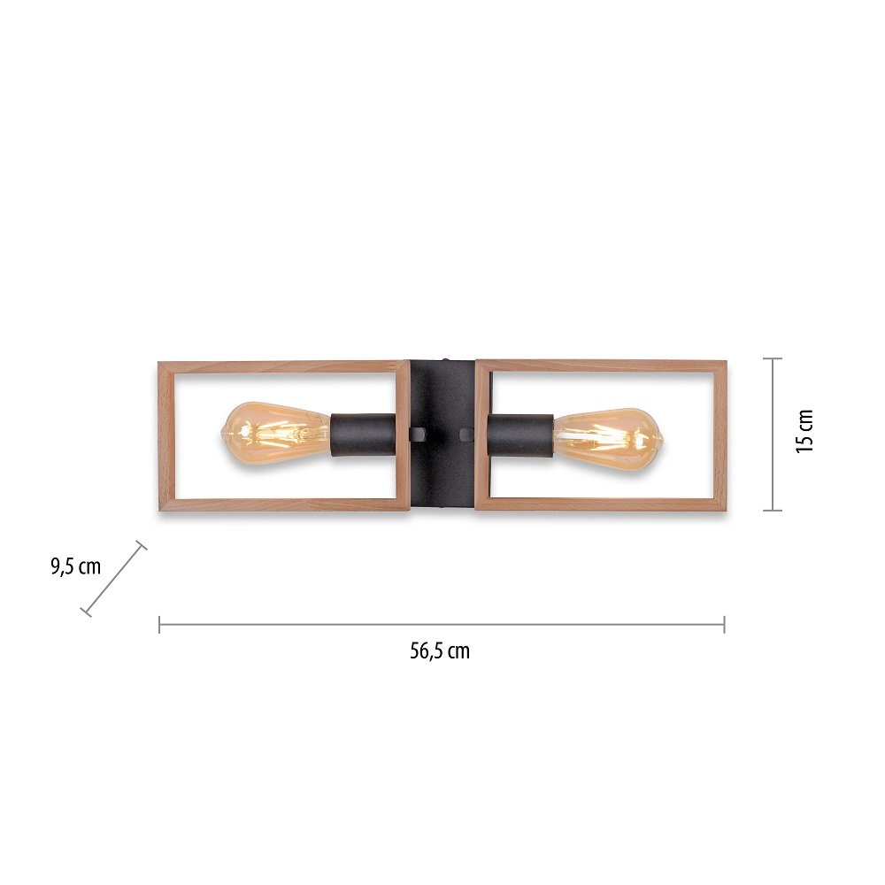 Leuchten Direkt 15657-18 FRANKY Wand- und Deckenleuchte 2-flammig ...