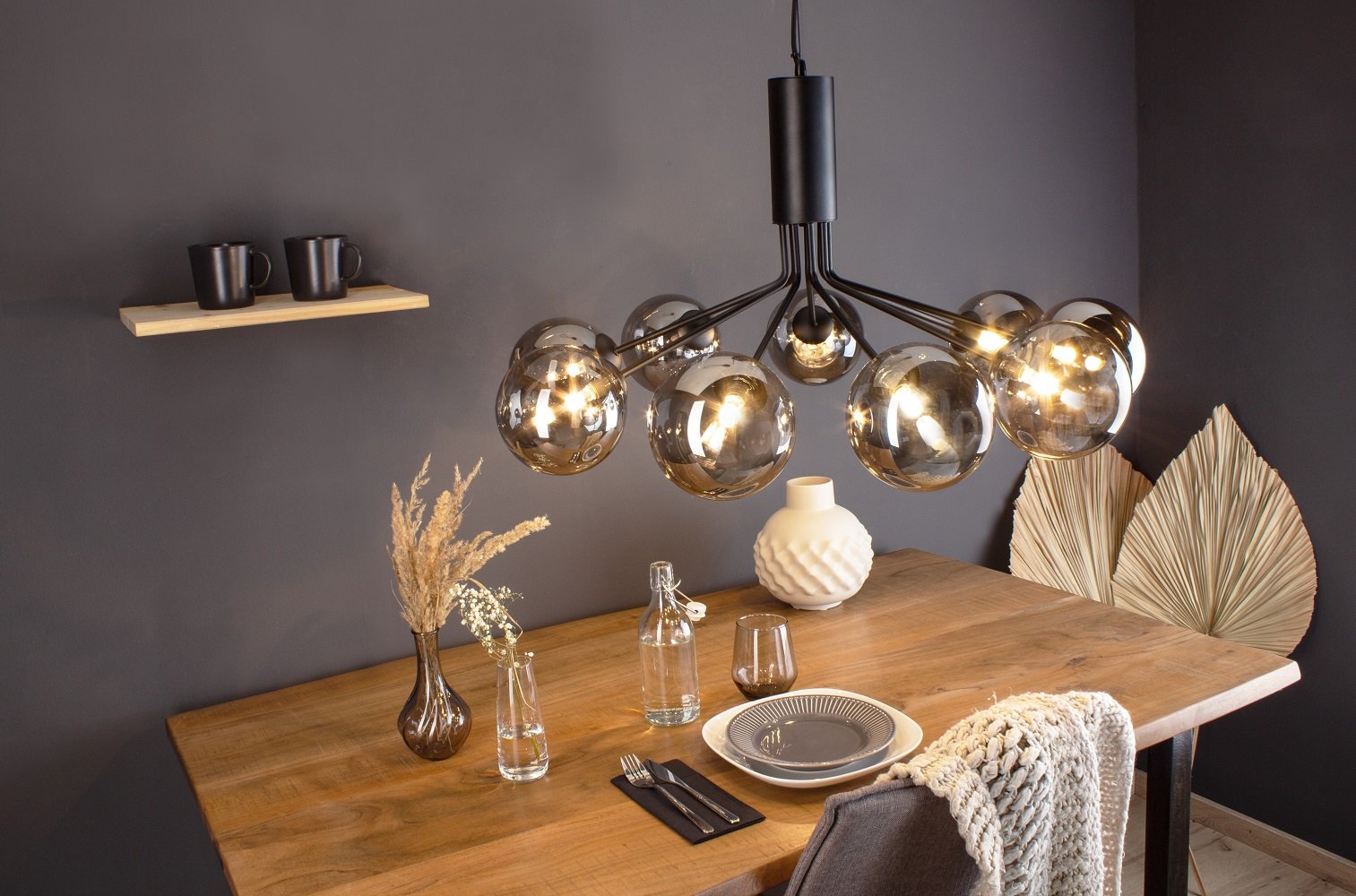 Luce Design Neptun 9120 S9 Nero Pendelleuchte 9-flammig ECO Light ...