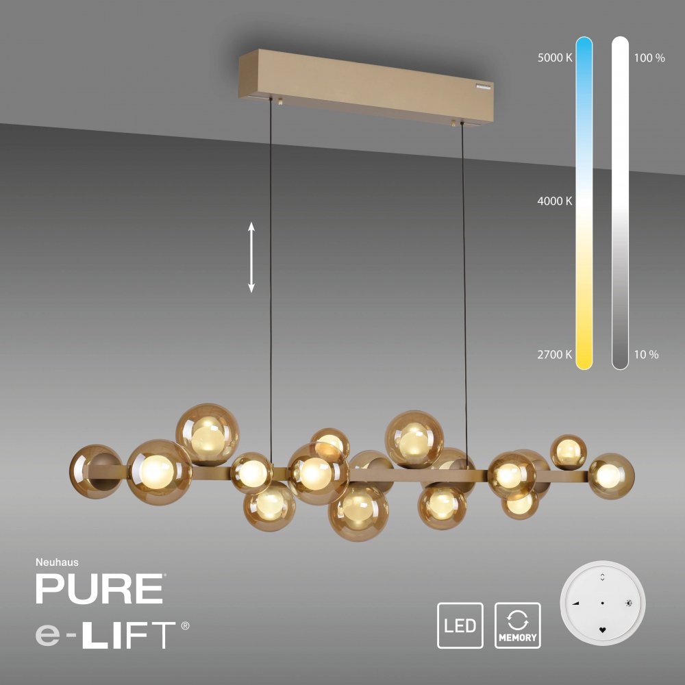 Paul Neuhaus 2557-97 Neuhaus PURE E-Popup LED Pendelleuchte bronce 2700 ...