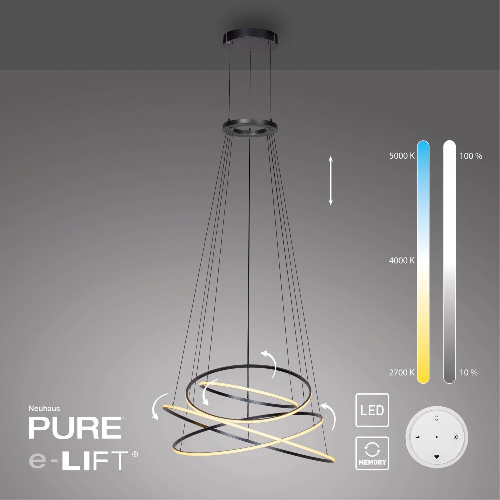 Paul Neuhaus 2566-15 Neuhaus PURE E-Flying Rings LED Pendelleuchte ...