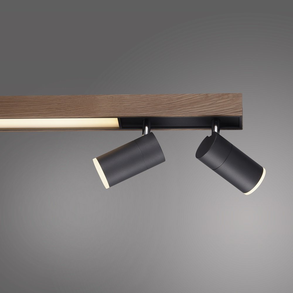 Paul Neuhaus 6121-79 PURE-LINES LED Deckenleuchte anthrazit Holz Eiche ...