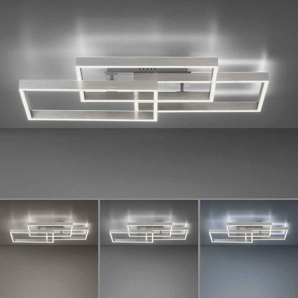 Paul Neuhaus 6232-55 Paan LED Deckenleuchte silberfarbig eckig CCT ...