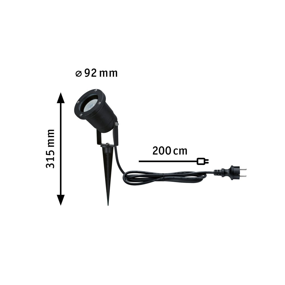 Paulmann 94731 LED Gartenstrahler mit Stecker Goldlicht rund 92mm ...