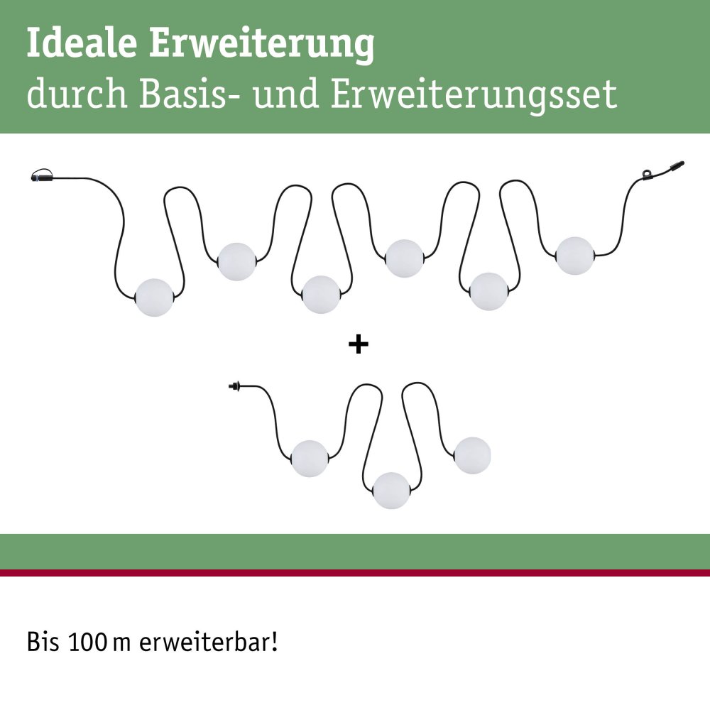 Paulmann 94912 Plug&Shine LED Lichterkette Naima Erweiterungsset IP67 ...