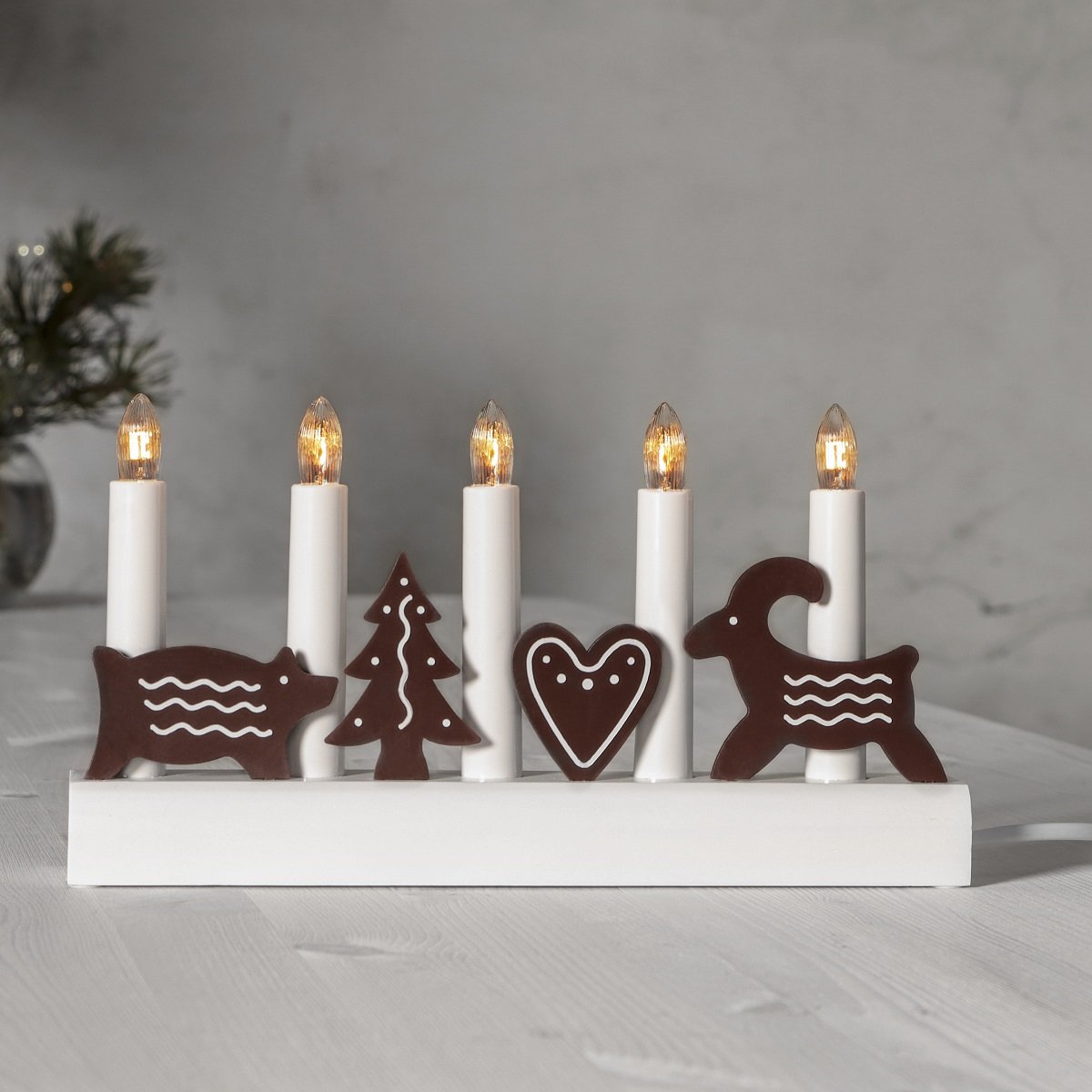 Star Trading Fensterleuchter Julia 5-flammig weiß braun --> Leuchten & Lampen online kaufen im ...